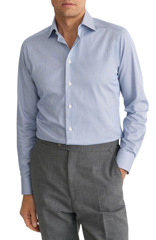 ETON contemporary fit pinstripe cotton twill dress shirt